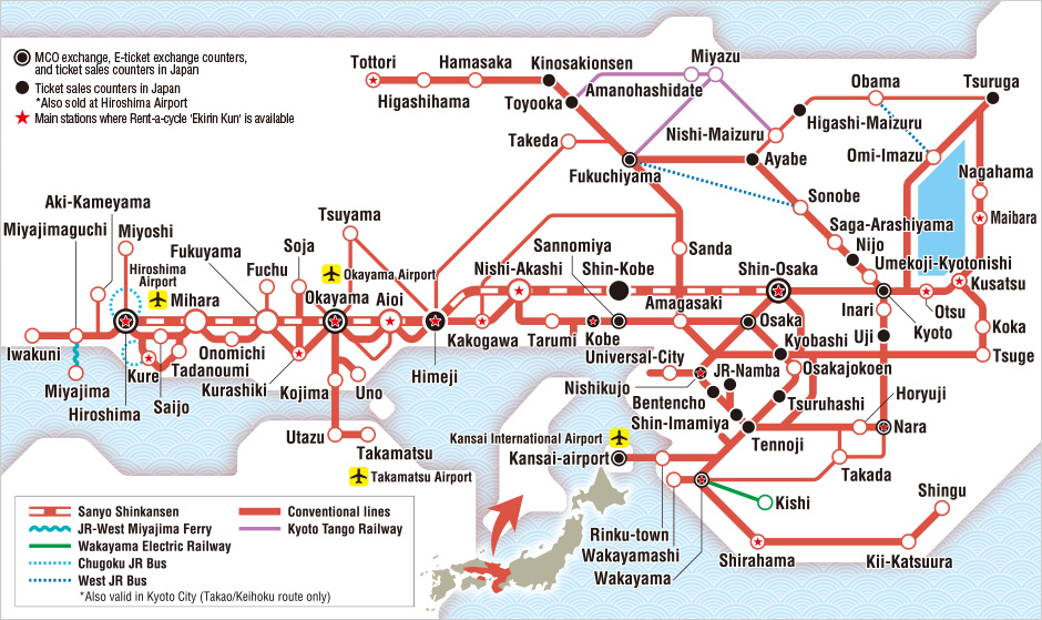 เที่ยวญี่ปุ่น ดอทคอม | kansai_hiroshima_map | เที่ยวญี่ปุ่น ดอทคอม